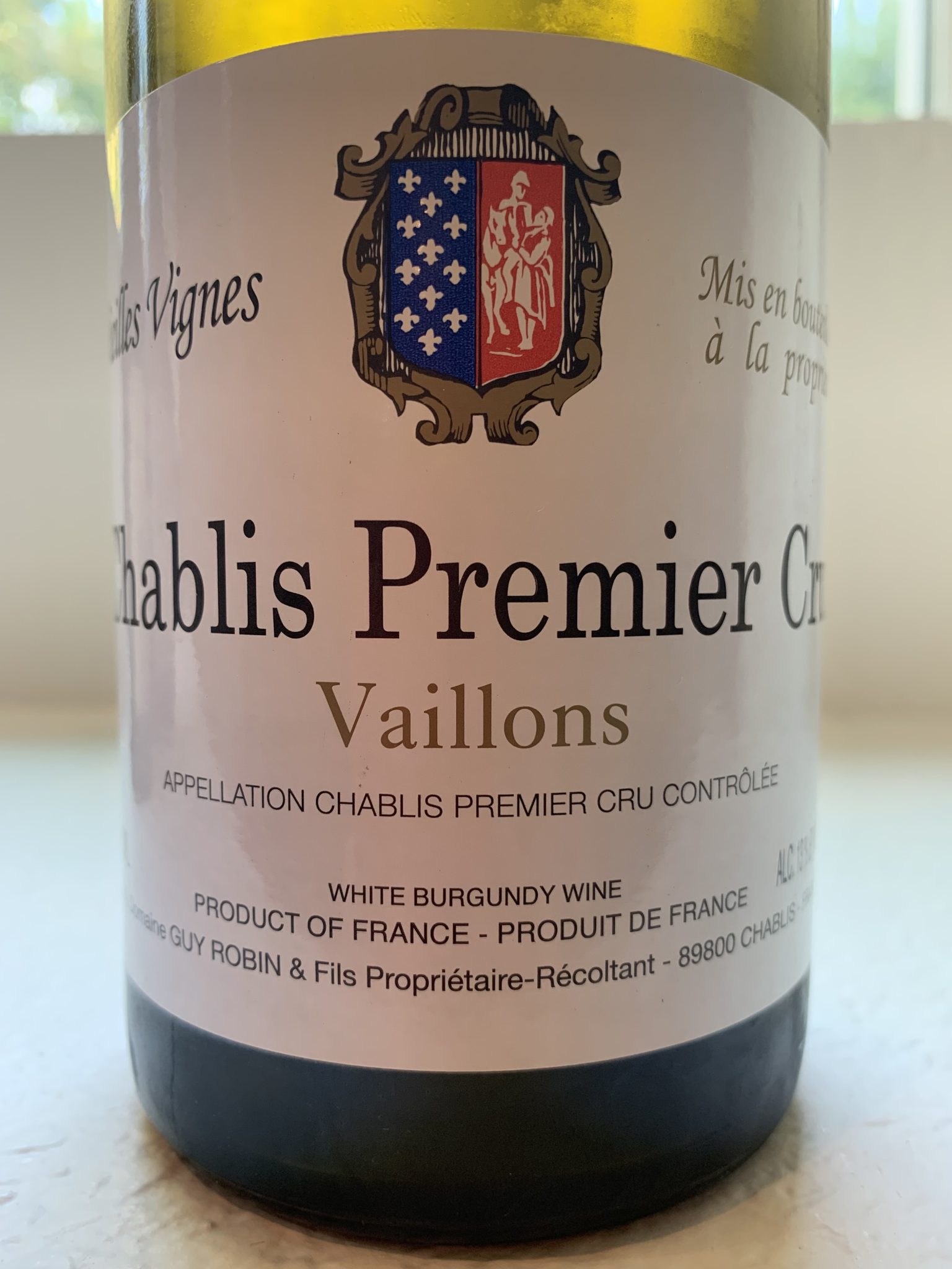 2023 Guy Robins et Fils Premier Cru Vaillons, Vieilles Vignes, Chablis ...